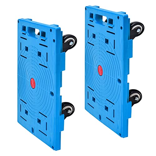 KURPHOYIN Furniture Moving Dolly with Wheels Heavy Duty Small Portable Floor Cart Interlocking Design Free Combination 2 Packs (Blue)