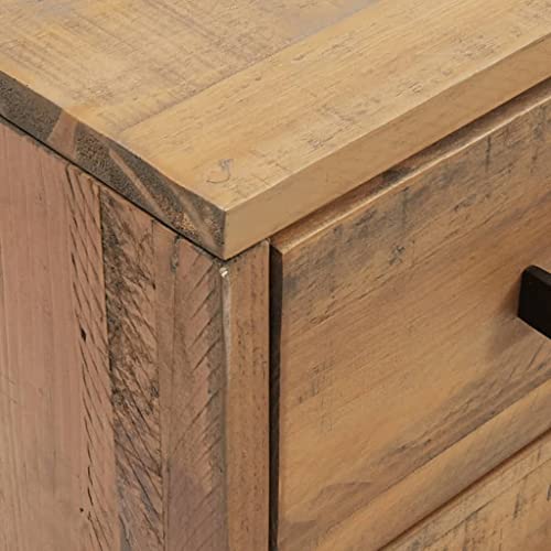 Makastle Small Nightstand Set of 2, Nightstands Beside Table with 2 Drawers, Wood End Tables Side Tables Bedside Cabinets for Bedroom, Living Room, Easy Assembly, 14.2"x11.8"x17.7" Solid Wood Pine