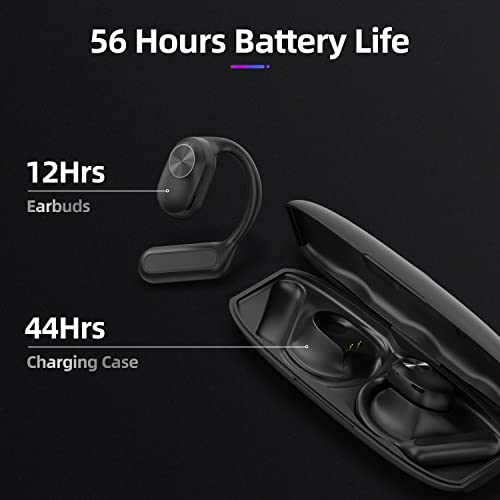 Sainellor Open Ear Air Conduction Headphones, 56H Playtime Bluetooth 5.2 Wireless Earbuds,IPX5 Waterproof Headphones, 16mm Dynamic Drivers Touch Control Sport Headphones