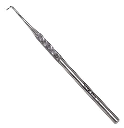 Single Ended Micro Fine Point Full Curved Right Angled Dissecting Needle 90 Degree Angle, Stainless Steel 5.5" (14cm)