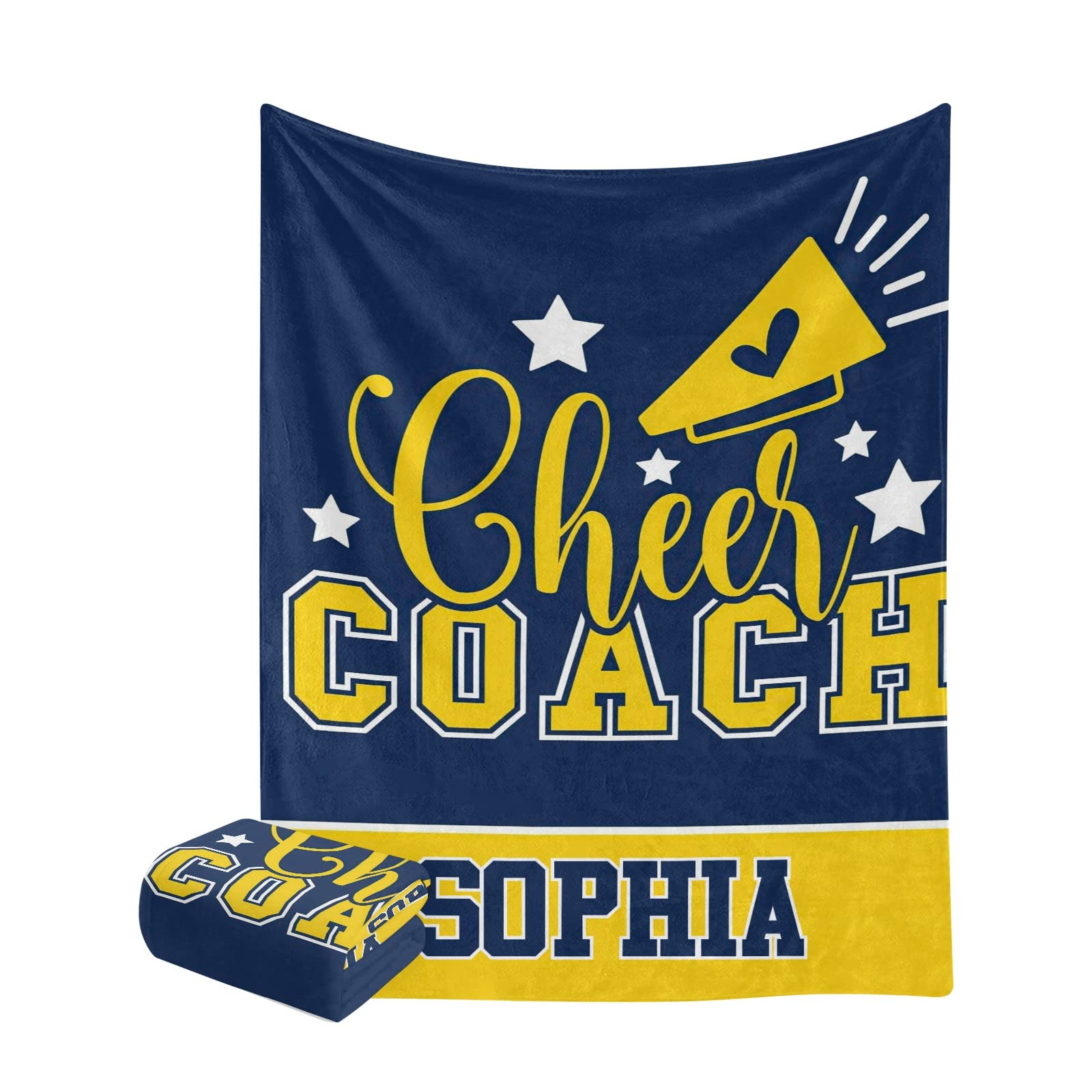 XOZOTY Cute Cheer Coach Personalized Blanket Nursery Swaddling Blankets for Gilrs Boys Kids Newborns Baby Shower Pet Gift 30 x 40 Inch