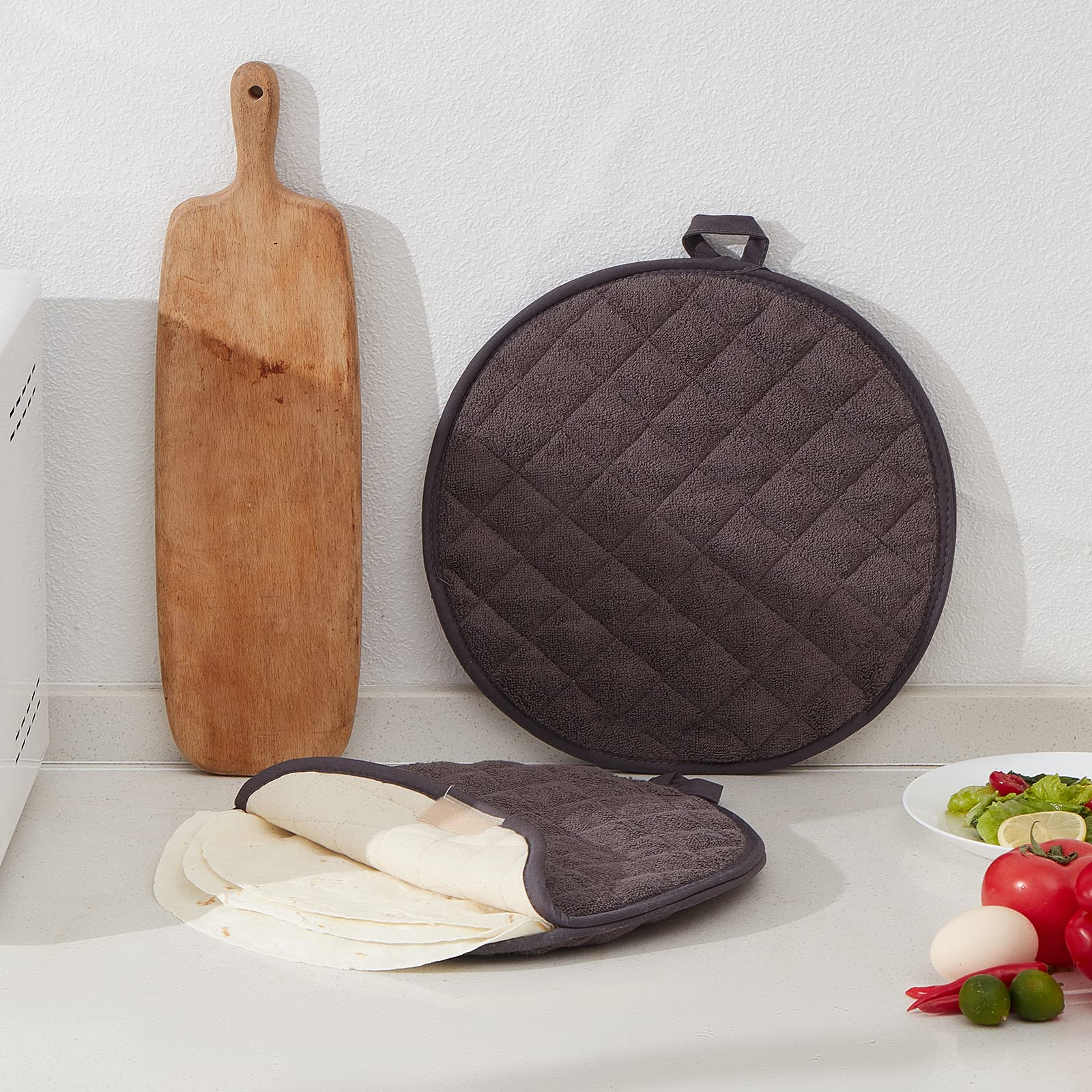 Lifaith ortilla Warmer,Tortilla Server,Pancake Keeper,Size 12β High Density Fabric Keep Warm,Bag to Keep Food Warm (Dark Grey) β¦