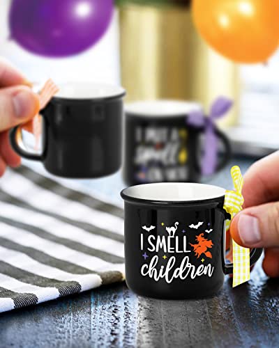 Nefelibata Mini Coffee Mugs, Halloween Witch Tiered Tray Decor Espresso Cups Farmhouse Home Kitchen I Smell Children Centerpieces Decorations Housewarming Novelty Gift 3PCS