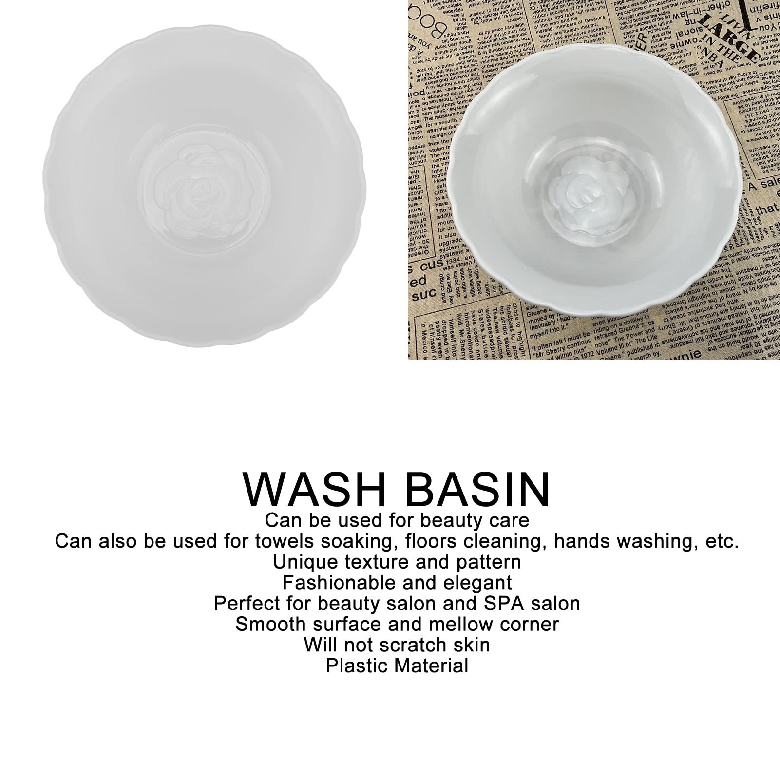 Round Dish Wash Basin,10pcs Beauty Salon Spa Washbasin,Dishpan,Professional Plastic Face Hand Skin Care Wash Basin for Towel Soaking