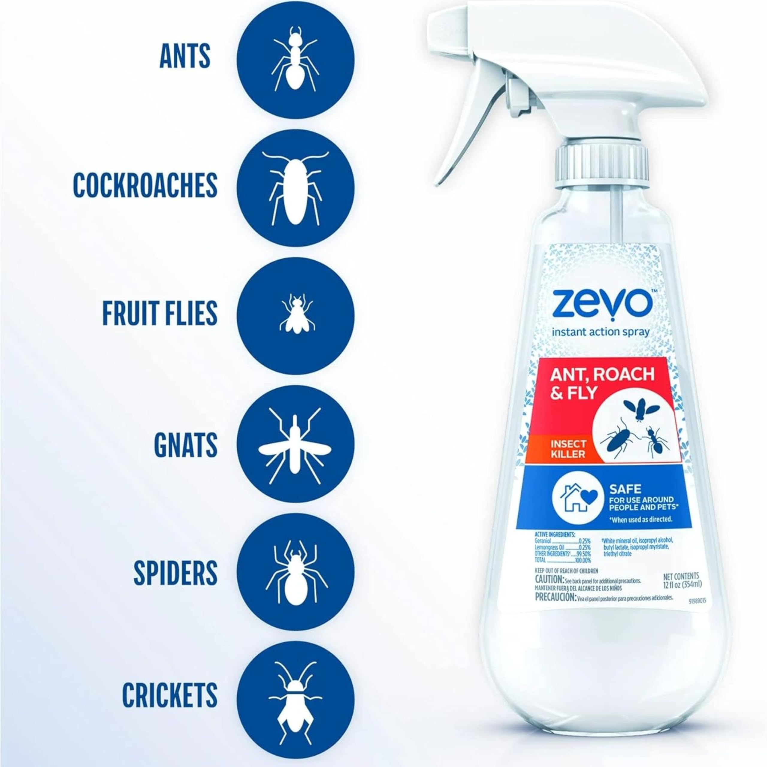 Zevo Multi Insect Killer Spray, Ant, Roach & Fly Bug Spray, Twin Pack
