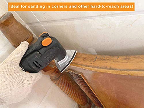 Oscillating Tool Sanding Pad,HEMUNC 3-1/8 Inch Triangle Sanding Pads 3PCS Fit Oscillating Multitools like Dewalt, Fein Multimaster, Bosch, Dremel, Makita, Milwaukee, Rockwell, Ryobi, Craftsman, Ridgid