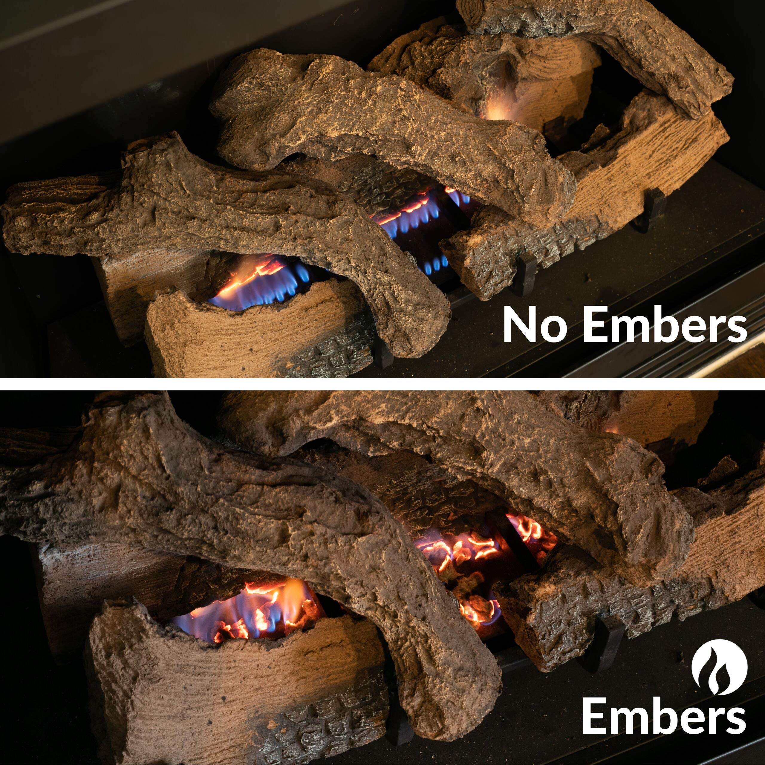 Gas Fireplace Embers | Rock Wool Glowing Embers for Gas Log Fireplace (7 Oz)