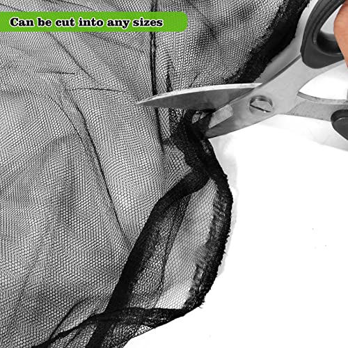Mosquito Netting 39x10Ft Garden Mesh Netting, Fly Bird Net Barrier Hunting Blind Plant Protecting Net, 3x12m Black