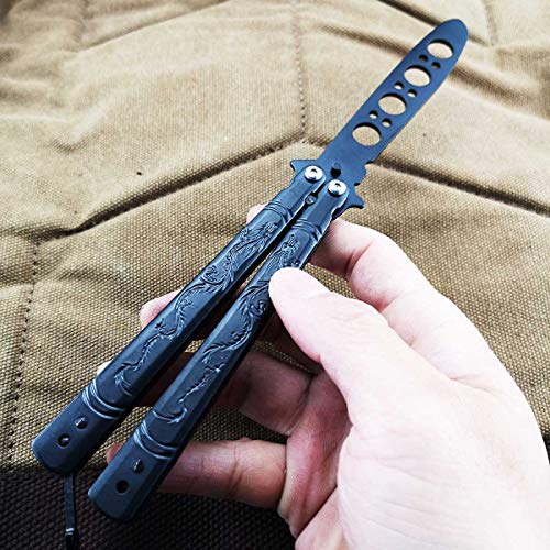 OEEK Survival Training Tool, Camp Stainless Steel Trainer,Beginner for CS GO, Children, Safety (Black)
