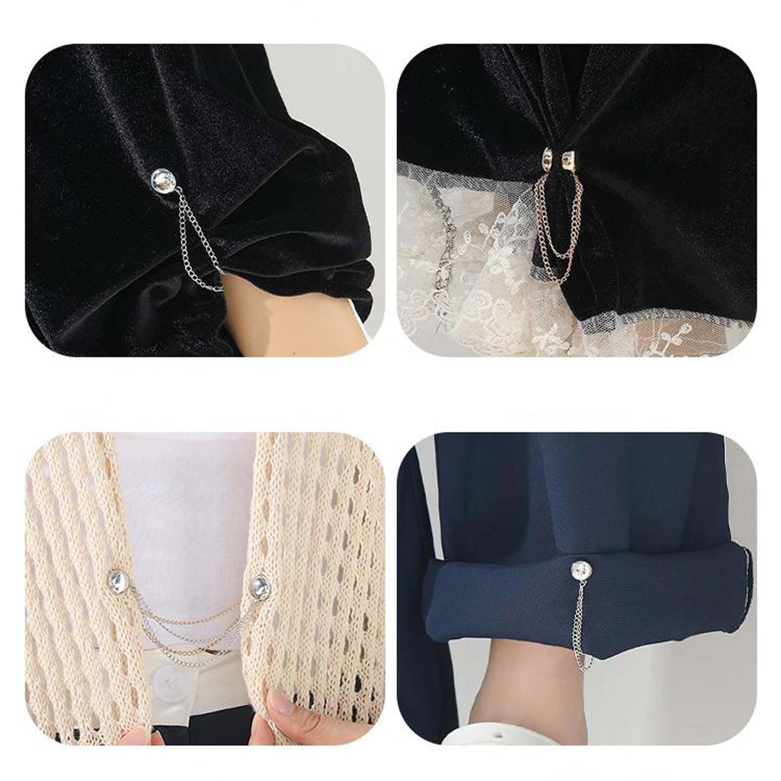 Pants Edges Fixing Clip Buckle Closure Device, Pants and T-Shirt Hem Shortened Artifact Magnetic Suction Seamless Buckle (Gray)