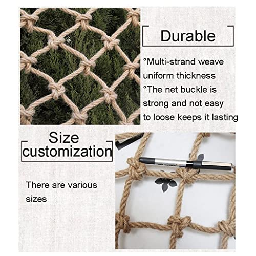 OUYOXI Safety Netting Climbing Net Protective Net,Hemp Rope Net,Balcony Safety Net,Stair Anti-Fall Net,Ceiling Decoration Net,Climbing Net,Hanging Net Dia 4mm(Size:1x1m/3.28x3.28ft)
