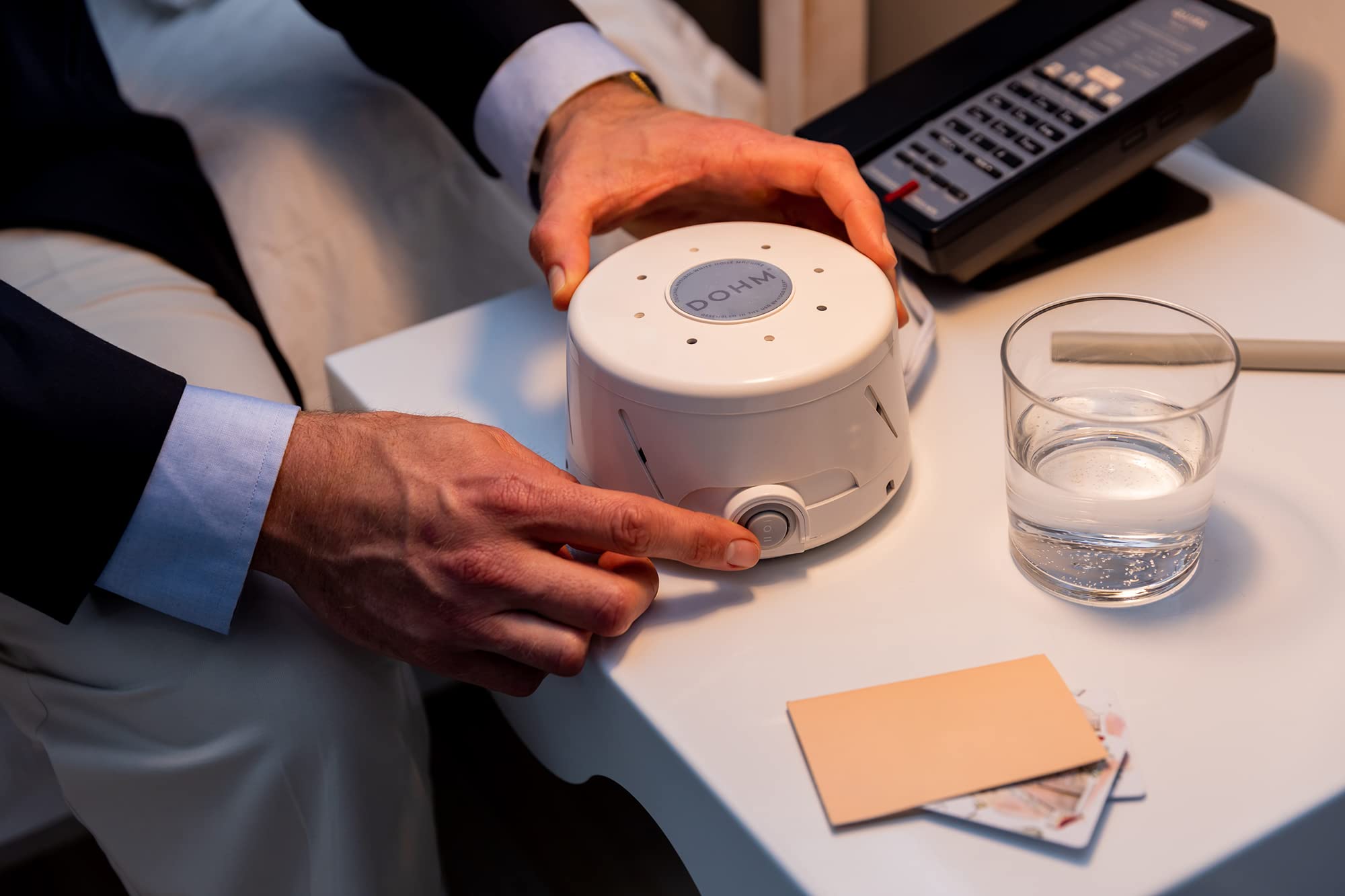Yogasleep Dohm Classic (White) White Noise Machine + Travel Case, Sound Machine, Soothing Natural Sound from a Real Fan, Noise Cancelling, Sleep Therapy, Office Privacy, Travel