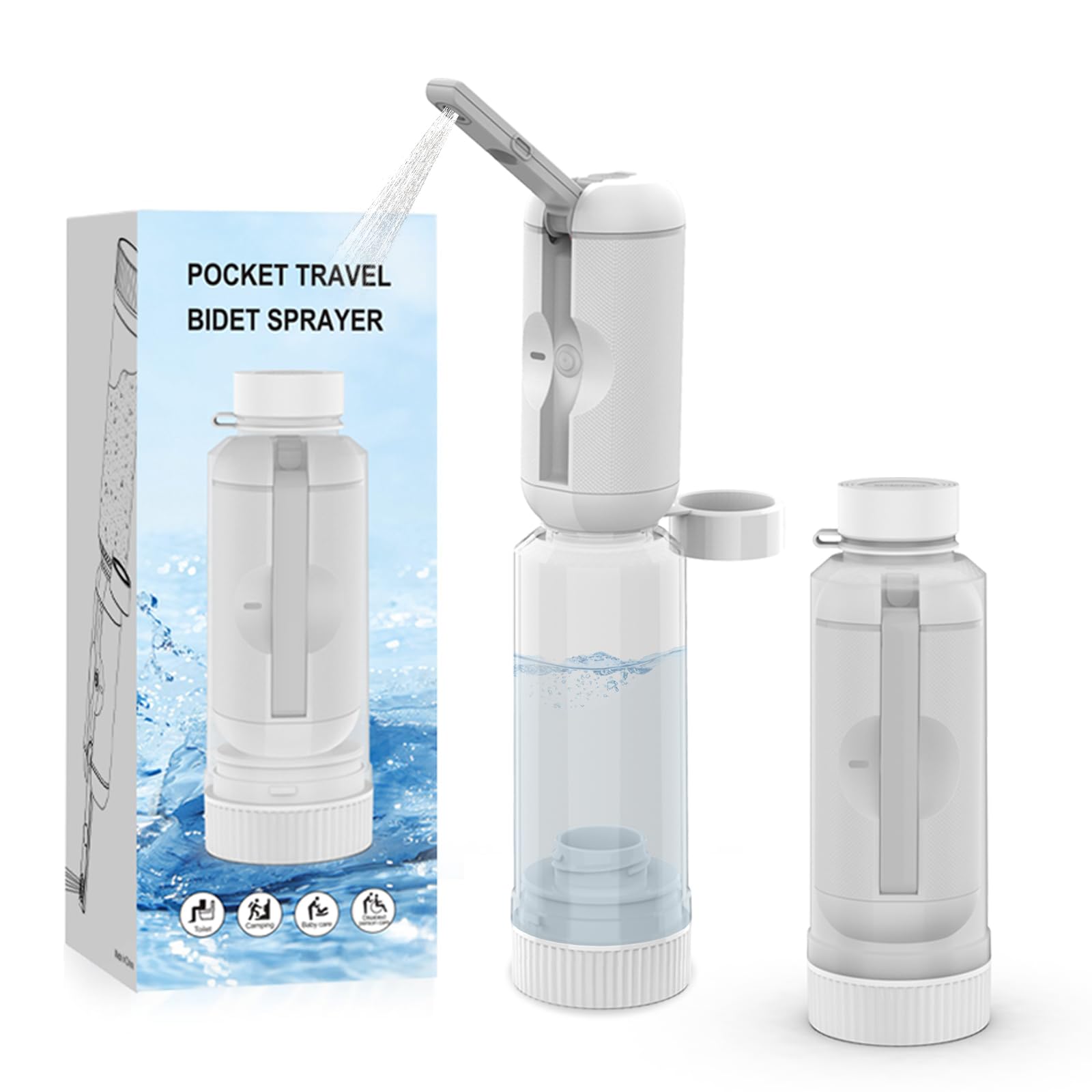 Portable Bidet for Travel, Rechargeable Handheld Bidet for Women, High Pressure Electric Sprayer for Personal Hygiene Cleaning, Soothing Postpartum, Perineal Care