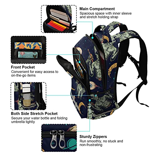 NFMILI Cartoon Alien Element Kids Backpack Lightweight Middle School Elementary Bookbags for Boys Girls School Bag with Chest Strap 11.6 X 6.9 X 16.7 in