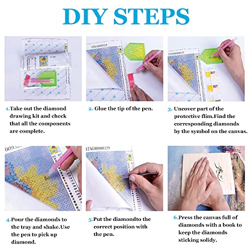 Offito Moon Diamond Art Kits for Adults Beginners Kids, DIY Full Drill Diamond Painting Kits with Gem Crystal Home Wall Decor 12x16 Inch