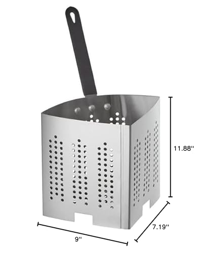 Soro Essentials β 3 qt. Stainless Steel Pasta Cooker Inset - Pasta Strainer Inset for Pot Strainer Inset for Stock Pot Noodle Strainer Blanching Basket for Seafoods and Vegetables