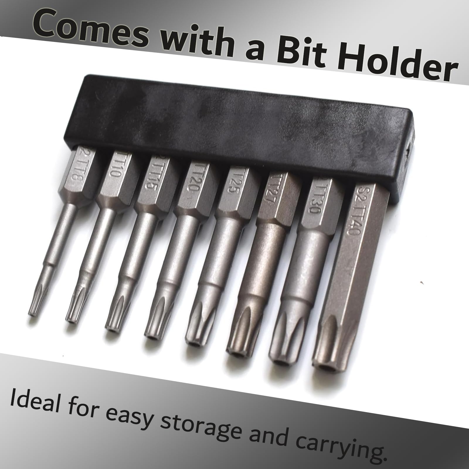 SKZIRI 8Pcs 5 Point Torx Star Security Screwdriver Bits Set Magnetic Tamper Proof T8-T40 1/4" Hex Shank