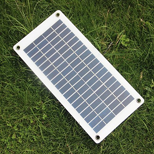 NUZAMAS 12V 8.5W Portable Solar Panel Semi-Flexible with Alligator Clips and USB Output for Car Battery Phone Charging Maintenance Outdoor Camping Fishing Boat RV