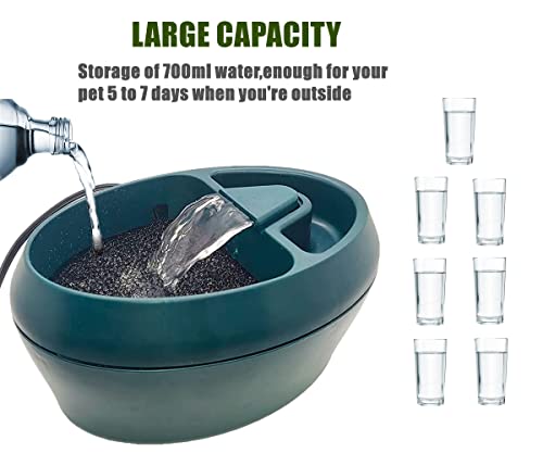 MIDOGAT 2 in 1 Reptile Water Dispenser with Treats Trough, Chameleon Water Fountain, Lizard Drinker Provided Flowing Water for Turtle Snake Spider Frog Gecko