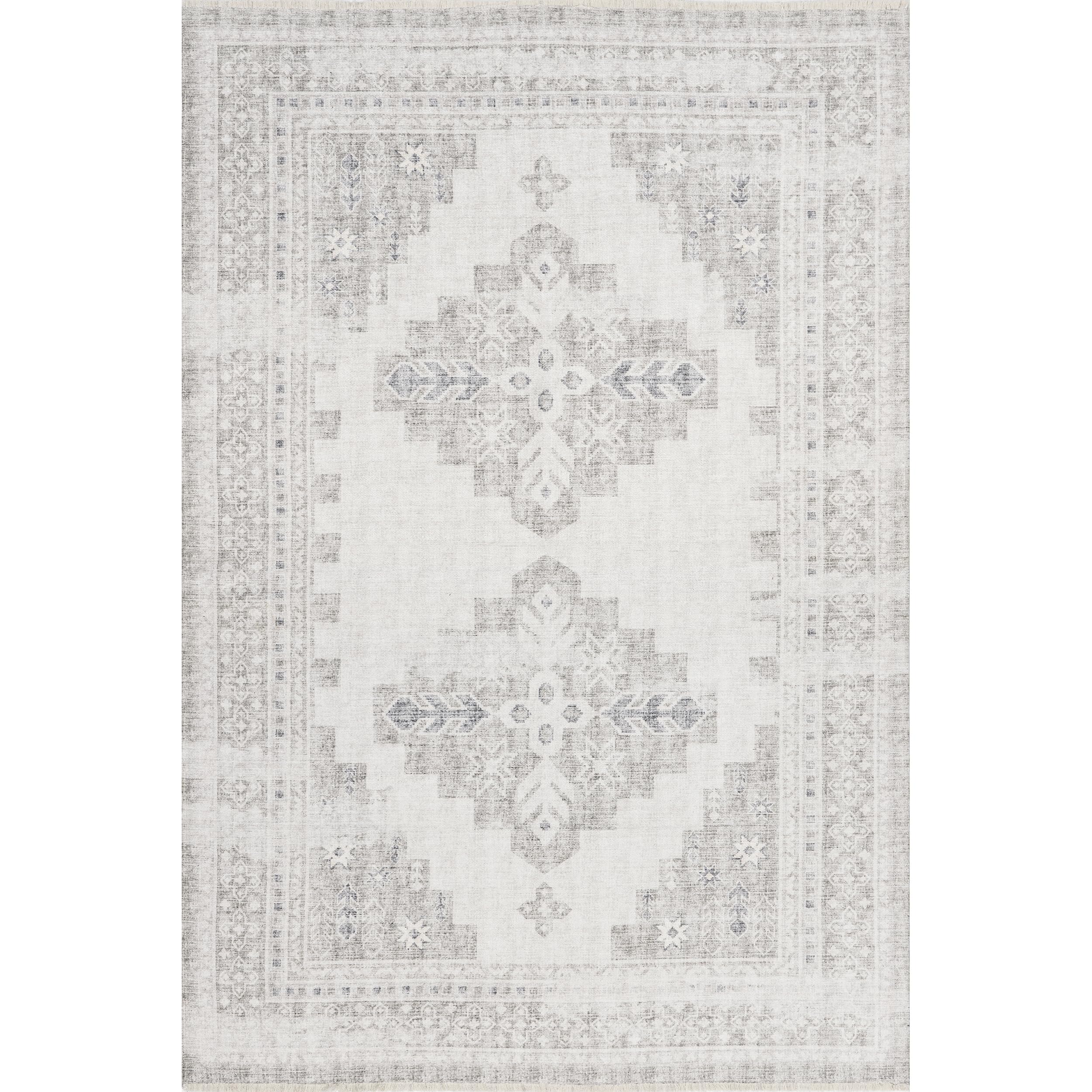 nuLOOM 8' x 10' SpinClean Machine Washable Stain-Resistant Area Rug Low Profile for Living Room, Bedroom, and Dining Room, Alexia Grey