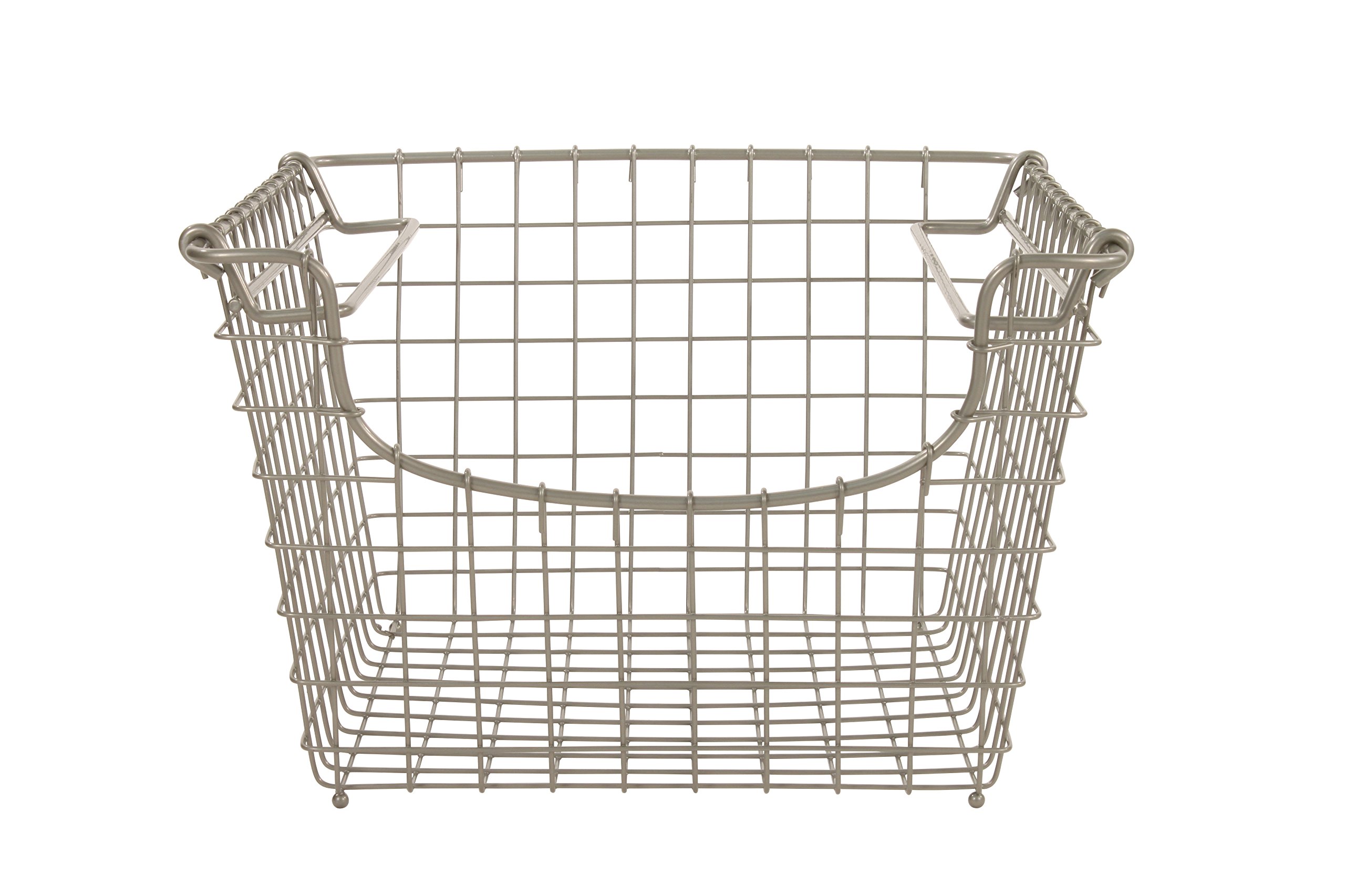 Spectrum Diversified Scoop Stacking Storage Basket, Medium, Satin Nickel (03277)