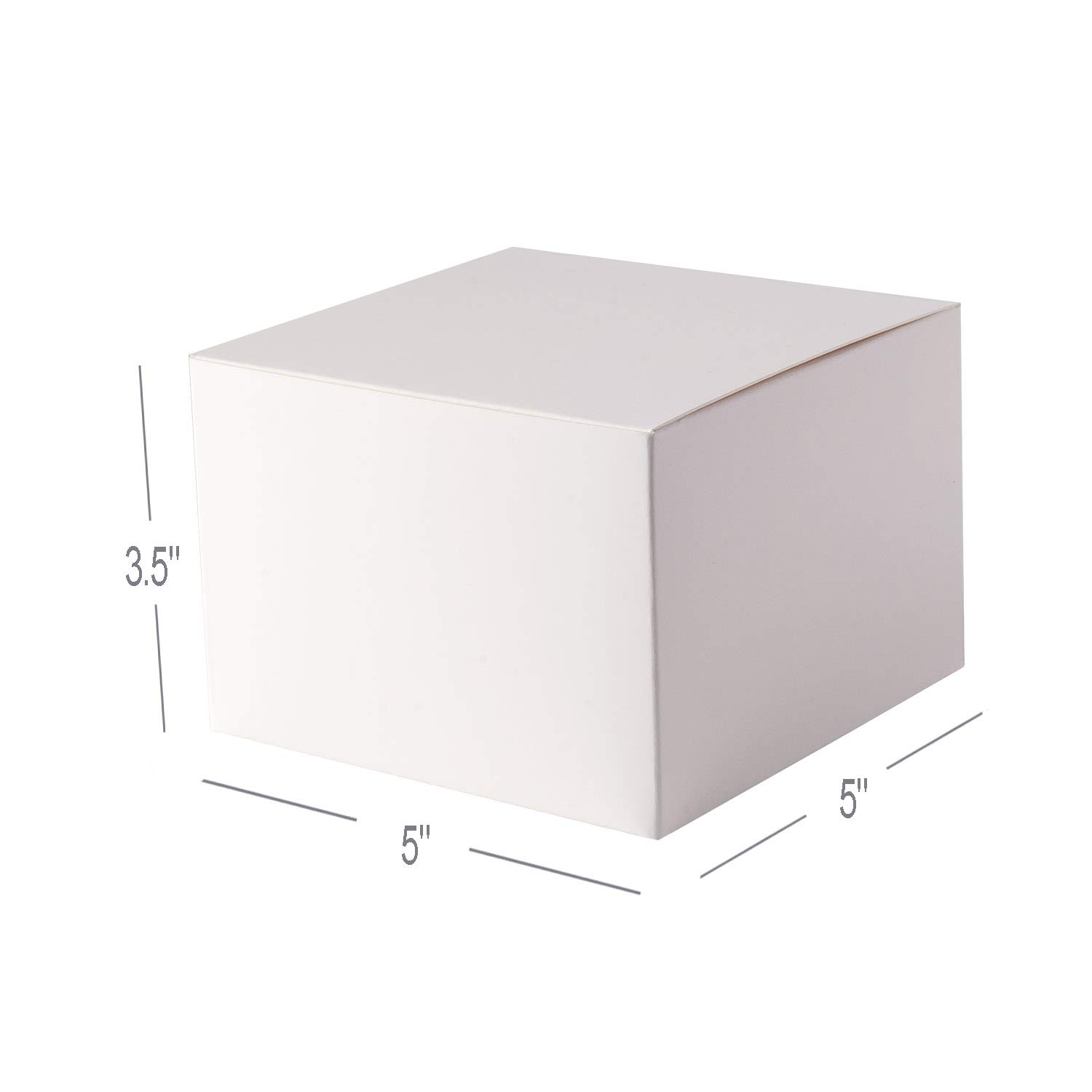 GEFTOL Gift Box 20 Pack 5 x 5 x 3.5 inches Fold Box Paper Gift Box Bridesmaids Proposal Box for Bridal Birthday Party Christmas(White)