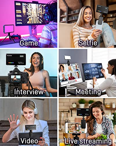 FRANDEK Portable Light for Photography, 4000mAh Rechargeable RGB On-Camera Video Lights 360°Full Color, LED Soft Video Conference Lighting Dimmable 2500K-9000K, Selfie Lighting for Live Streaming