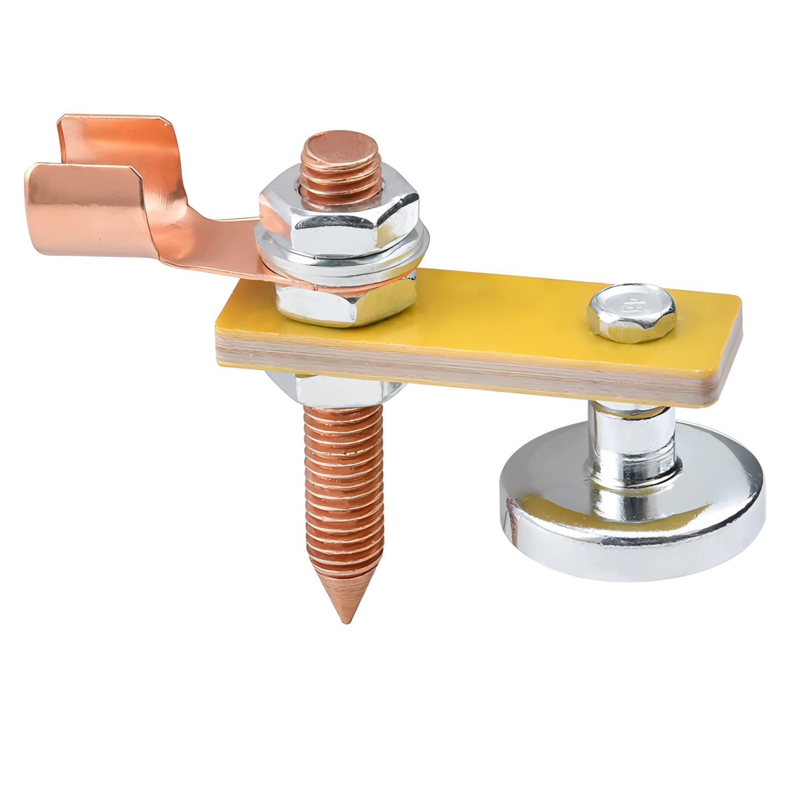 Motcoda Upgrade Magnetic Welding Ground Clamp Welder Grounding Clamps Tools Copper Stick Ground Wire Clamp Weld Metal Accessories Welders Tools (single disk)