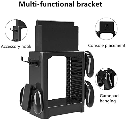 ForBEST Nintendo Switch Multi-Function Storage Bracket, Tower Holder Stand Shelf for Switch Game Disc Card Switch Console Host Switch Controller Switch Accessories