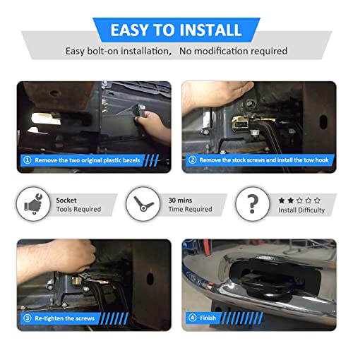 Wsays Ram Tow Hooks Compatible with 2009-2019 Dodge Ram 1500 Replace OEM 82210967 68196982AA