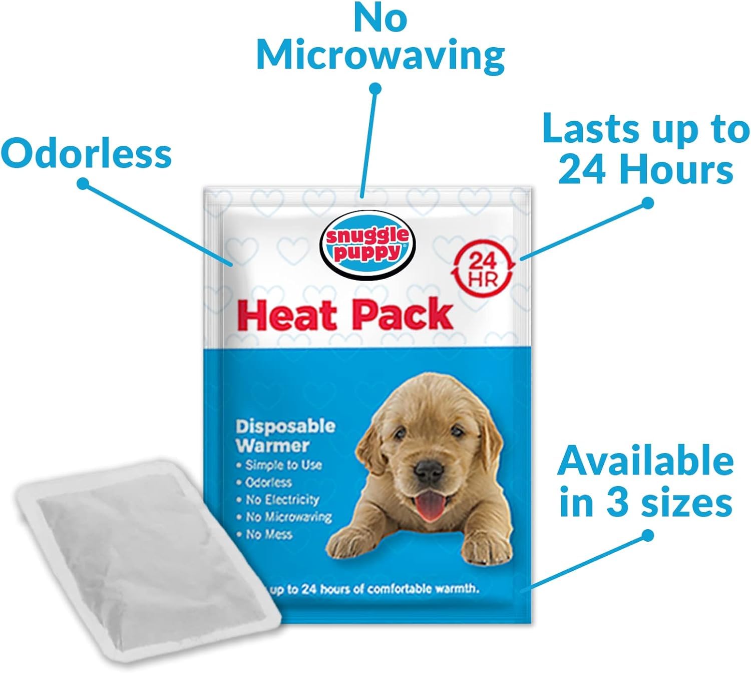 Snuggle Puppy Original Heartbeat Stuffed Toy for Dogs, Pet Anxiety Relief and Calming Aid Bundle with Puppy Bites Day Calm and Night Calm.