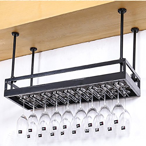 Stylish Simplicity Industrial Creative Wine Rack Cup Holder, Wall Display Rack Leisure Bar Rack Wine Rack, Vintage Wrought Iron Wall Decoration Wine Cup Holder, PIBM, Black