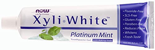 NOW Solutions, Xyliwhite™ Toothpaste Gel, Platinum Mint, Cleanses and Whitens, Fresh Taste (Pack of 2)