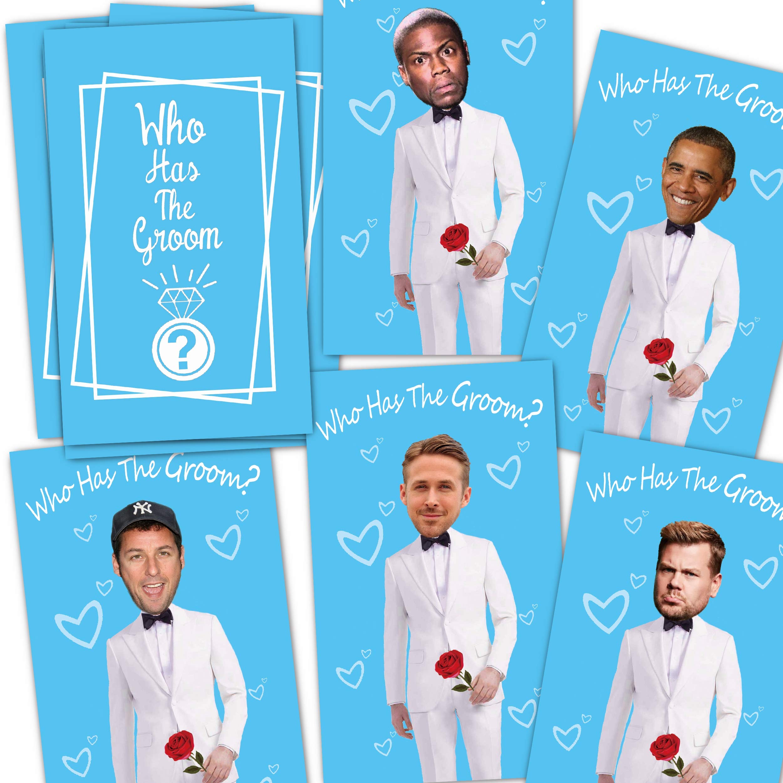 ukebobo Bridal Shower Games - Scratch Off Bridal Shower Game.Funny Bachelorette Party Games - Who Has The Groom - 33 Sheets Blue