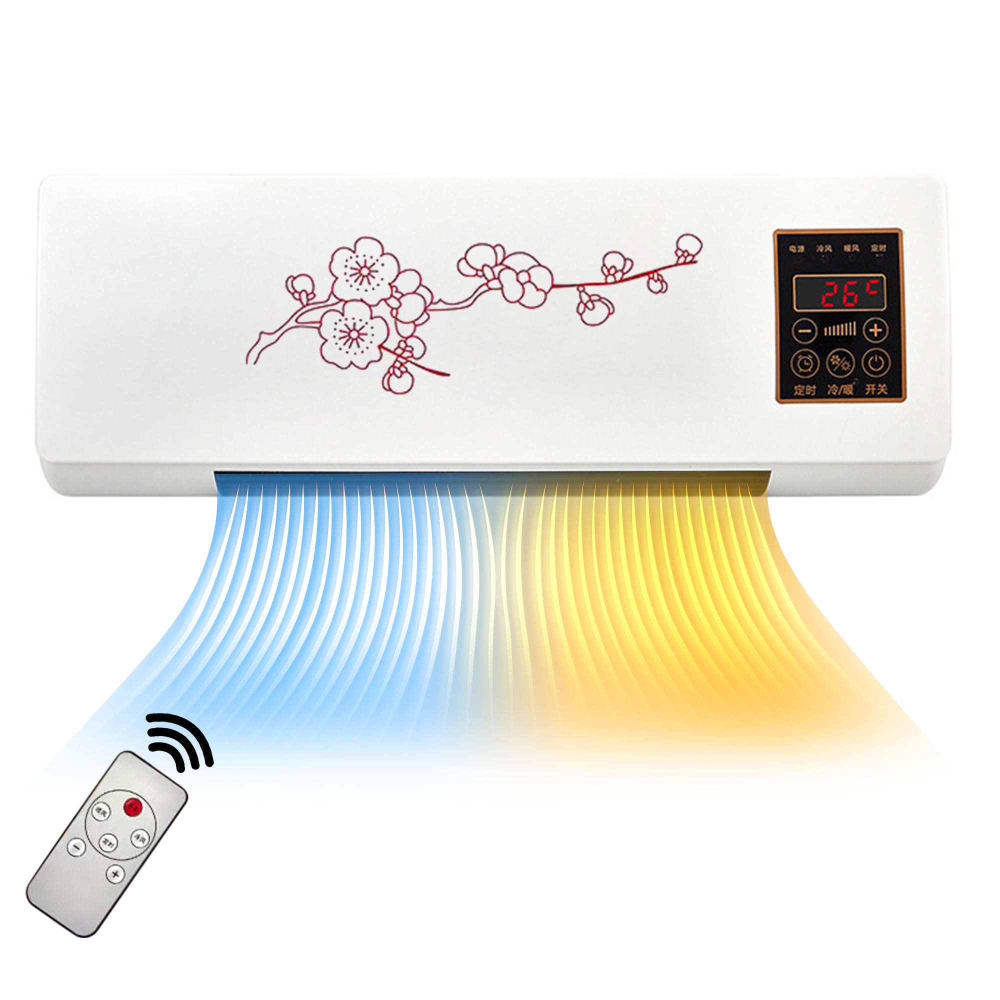 Split Max Air Conditioner Portable, 2 in 1 Portable Air Conditioning Wall Hanging Air Conditioner with Remote Control for Bedroom Office Kitchen Bathroom (US Plug)