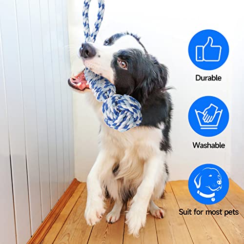 QINGFANGLI Spring Pole Dog Rope Outdoor Tug of War Toy for Pitbull Medium to Large Dogs Bungee Hanging Exercise Ropes Muscle Builder Interactive Toys (Dog Rope Toys)