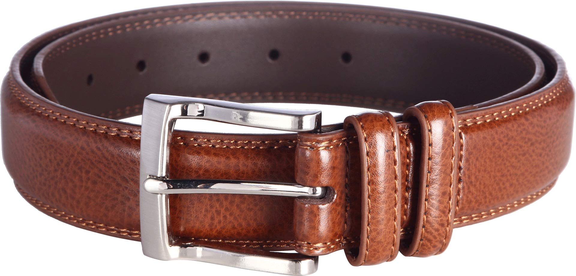 Florsheim Men's Pebble Grain Leather Belt 32MM, Cognac, 36