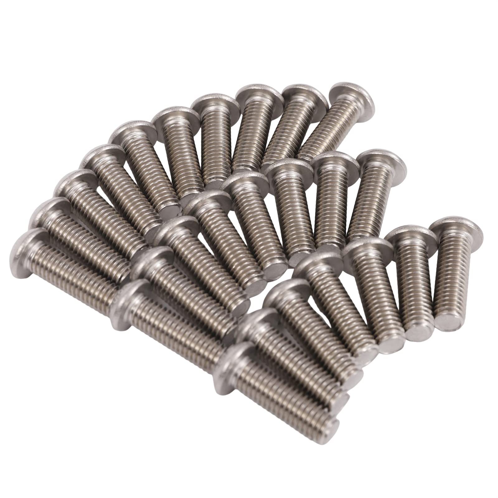 M8 x 1" Button Head Socket Cap Bolts Screws (25pcs), Stainless Steel 304 Allen Hex Drive Fully Thread Machine Screw, Lightweight and Compact