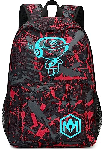School Backpack for Teen Boys Bookbags Elementary High School Laptop Bags MenTravel Daypacks (Red)
