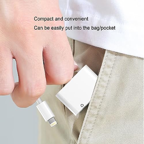 Lightning to 3.5mm Headphone Jack Adapter, 2 in 1 Headphone Adapter [Apple MFi Certified] Aux Audio and Charger Adapter Dongle Cable Splitter Compatible with iPhone, 2 Pack