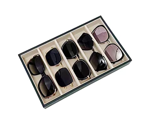 Svea Display 5 Slot High End PU Leather Velvet Drawer Divider Eyewear Storage Sunglasses Jewelry Tray Organizer
