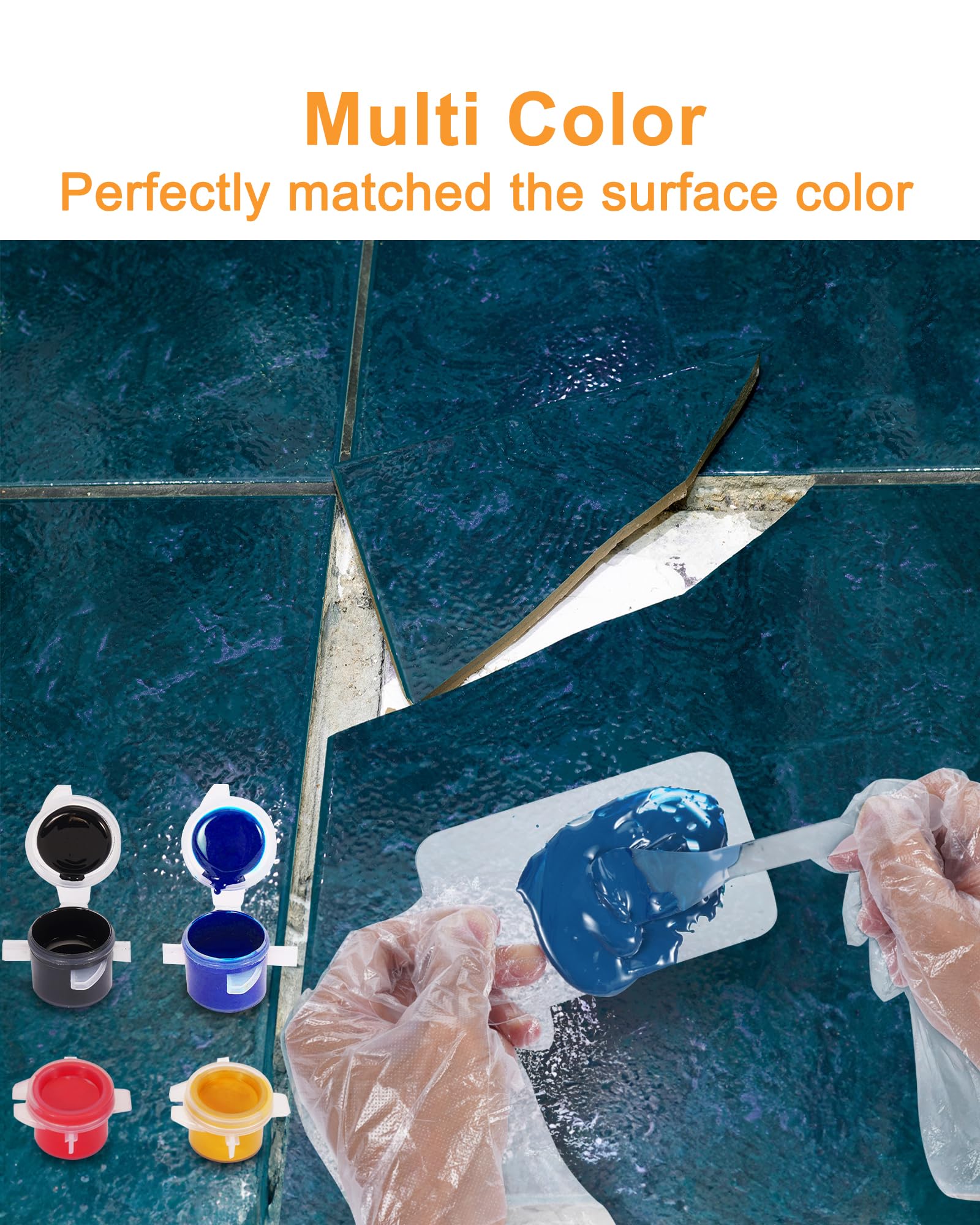 Tile Repair Kit,Bathtub Repair Kit (Multi Colors) for Porcelain and Ceramic Fixtures to Repair Chips Dents Nicks and Cracks