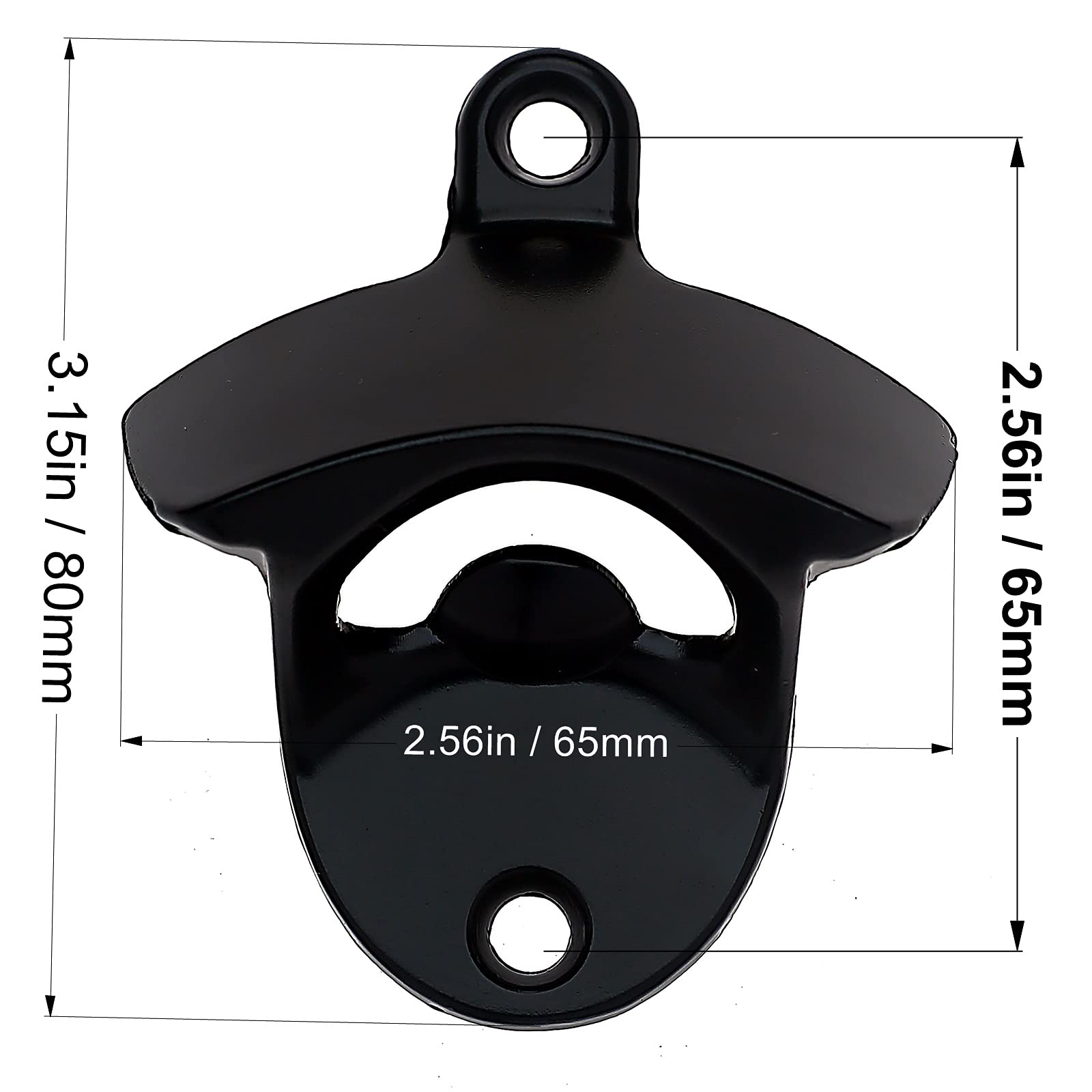 Luwanburg Stainless Wall Mounted Beer Bottle Opener and Cap Catcher Set (Black)