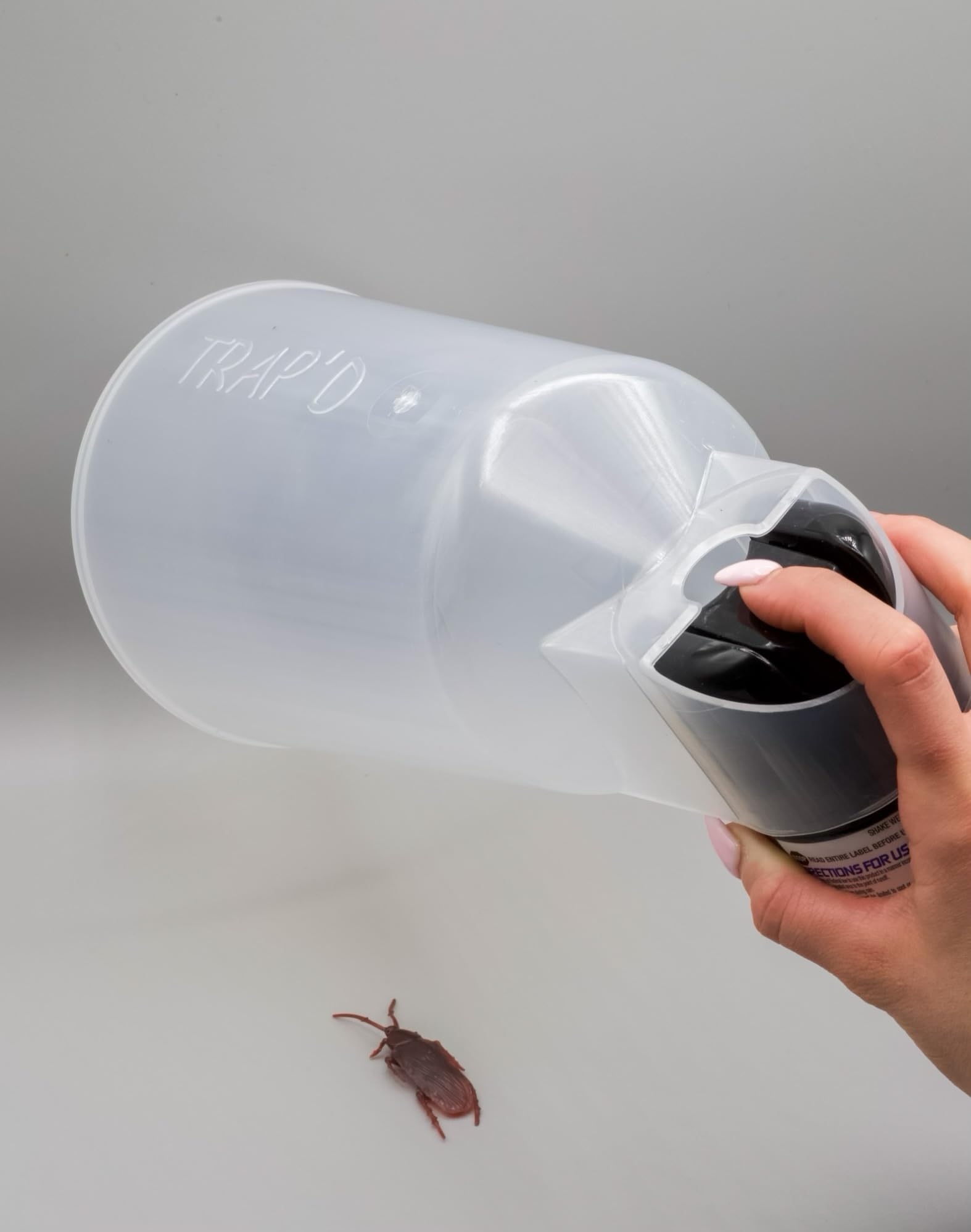Trap'd - Large Plastic Cone Attachment for Bug Spray Cans, Helps Trap Roaches, Spiders, & Insects Reducing Overspray & Mess