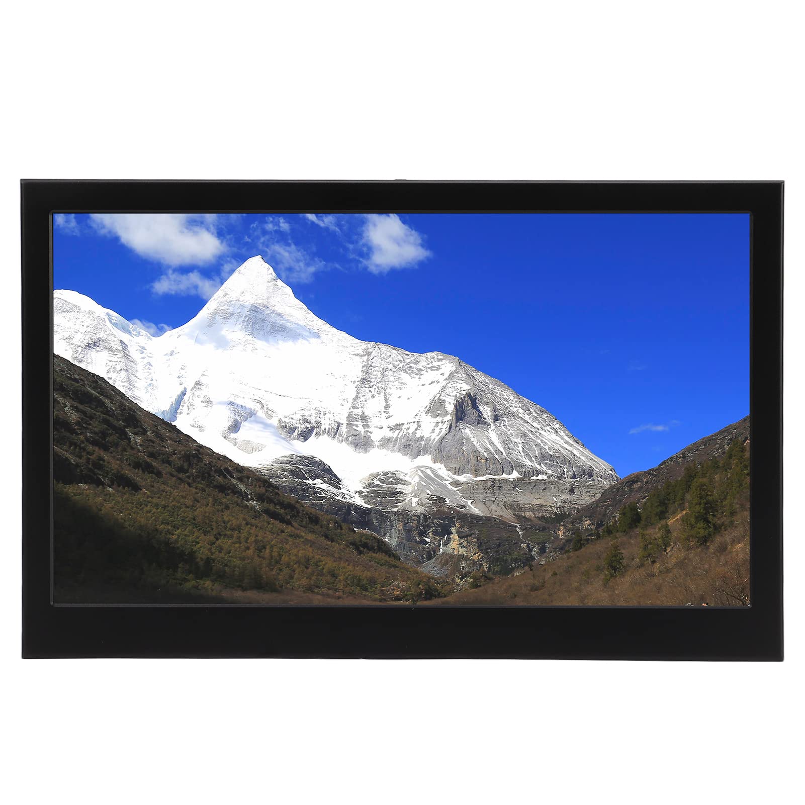 Qinlorgo HD Multimedia VGA Input Monitor, Capacitive Touch Screen Monitor 13.3in 100‑240V for Games (US Plug)