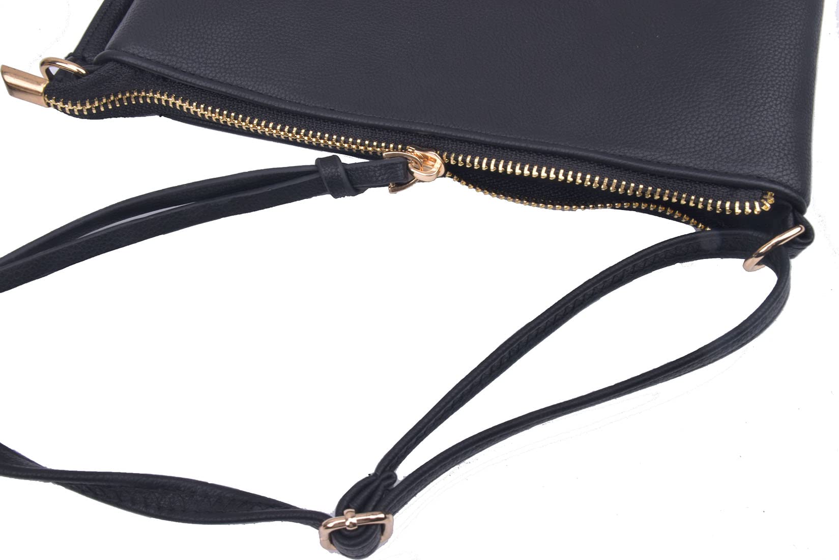 Jiaruo Slim Lightweight PU Leather Small Women Crossbody bag Purses Envelope Messenger bag Handbag (Black 2)