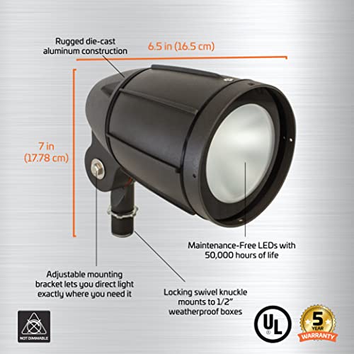 Newhouse Lighting BLF12BRZ 12-Watt Outdoor LED Flood Light, Weatherproof, Bronze