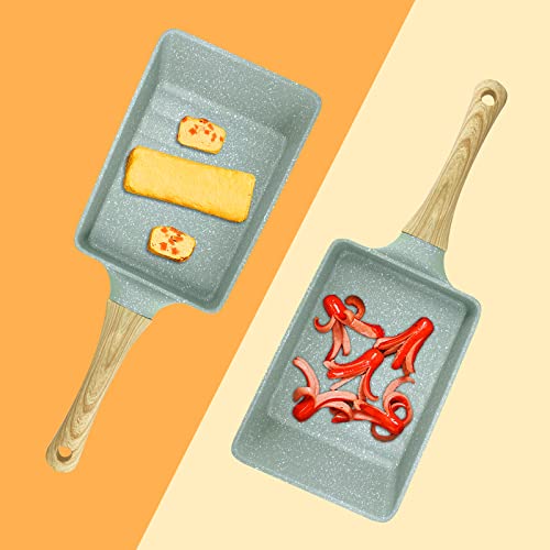 LIANGCHUANG Omelette Pan Nonstick Tamagoyaki Egg Pan , Retangle Frying Pan with Non-Stick Coating for Sandwich , Pancake , 8in L X 6in D X1.6in H YL2002 Rectangle frying pan