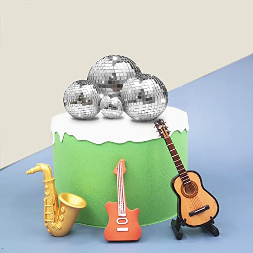 Newmemo 11pcs Disco Ball Cake Decoration Mirror Cake Topper 70's Disco Disco Ball Table Decorations Disco Ball Centerpiece Decor Dance Birthday 70s Theme Party
