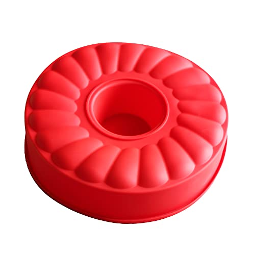 X-Haibei Round Tube Savarin Cake Pan Ice Cream Gelatin Bread Baking Silicone Mold 9.5inch